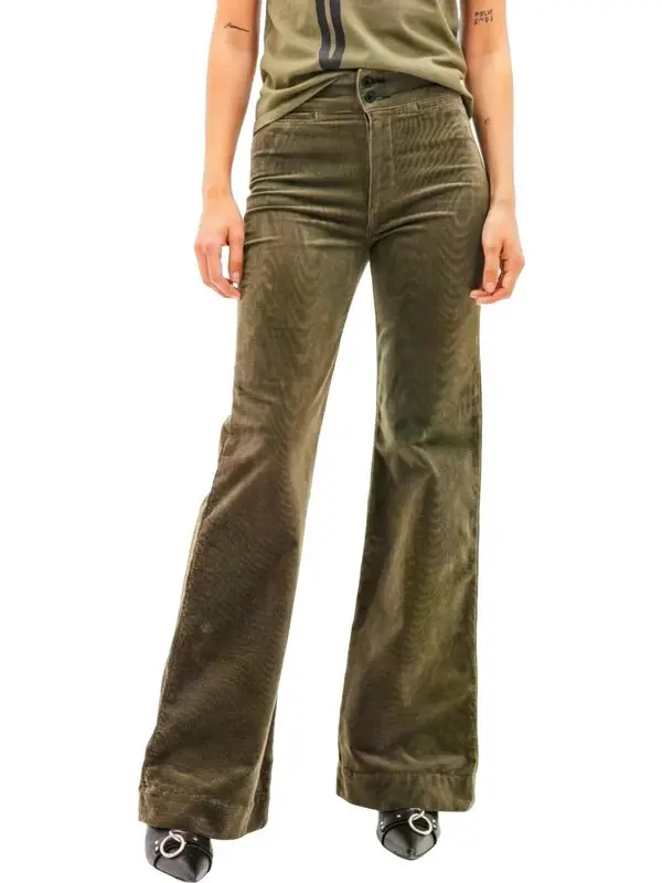 ASKK NY Brighton Corduroy Flared Trousers - Green