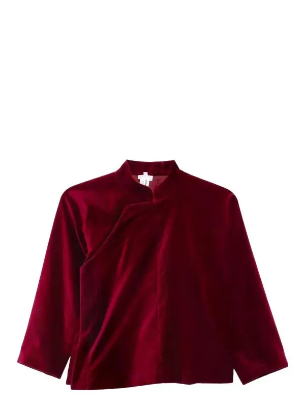 Comme Des Garçons Velvet Cropped Jacket - Red