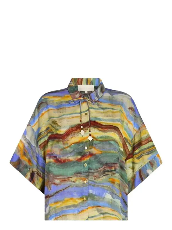 Carolina K Kimono Beaded Shirt - Yellow