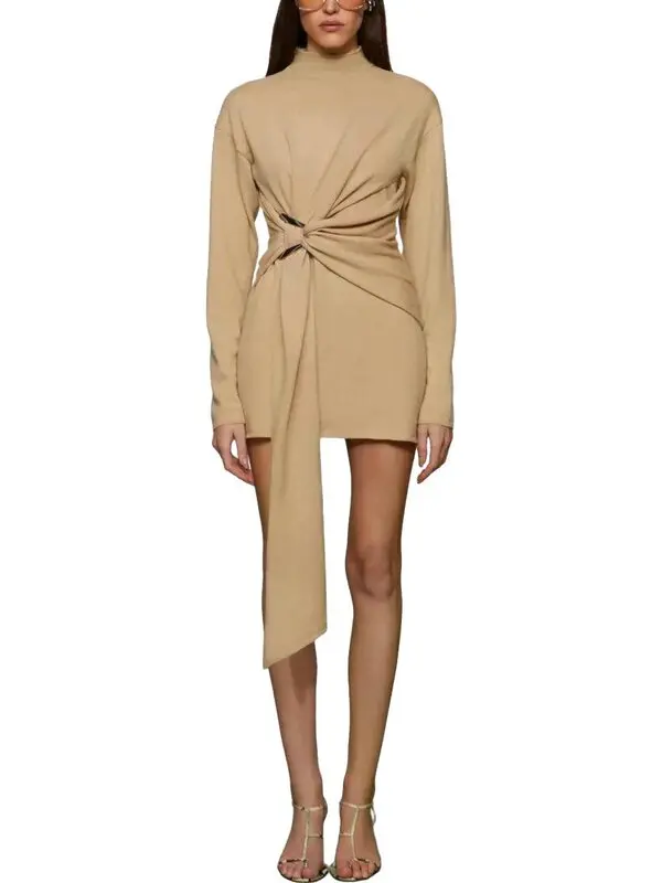 ET OCHS Poala Gathered Draped Dress - Neutrals