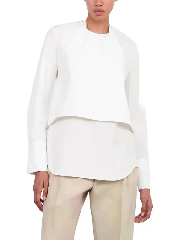 Wardrobe.NYC Layered Buckle-strap Blouse - White