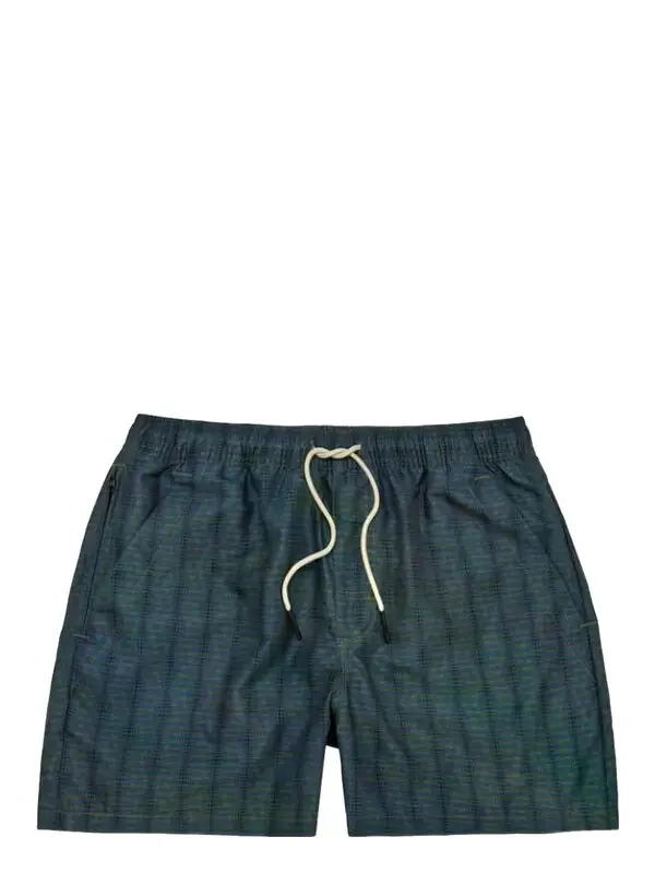 OAS Company Check-pattern Swim Shorts - Blue