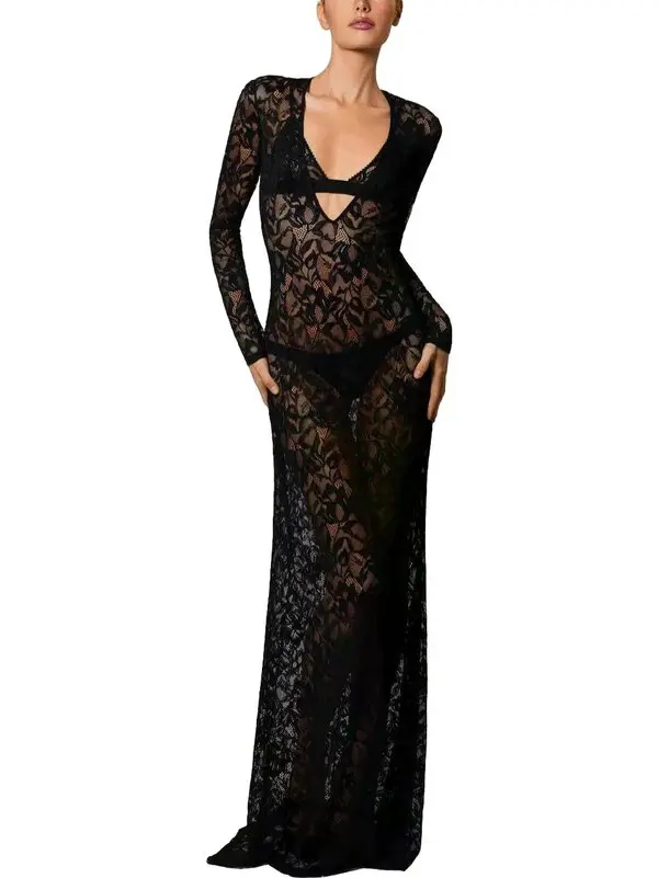Kiki De Montparnasse Sophie Floral-lace Maxi Dress - Black