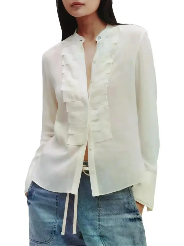 TWP Ruffled-trim Blouse - White