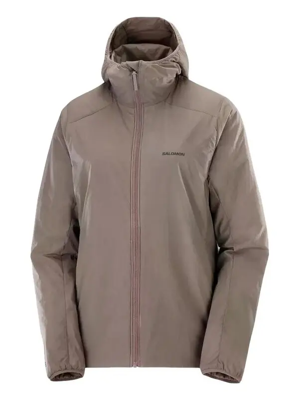 SALOMON Logo-print Hooded Jacket - Grey