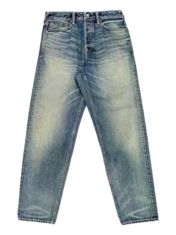EVISU Washed Jeans With Daicock Shadow Print - Blue