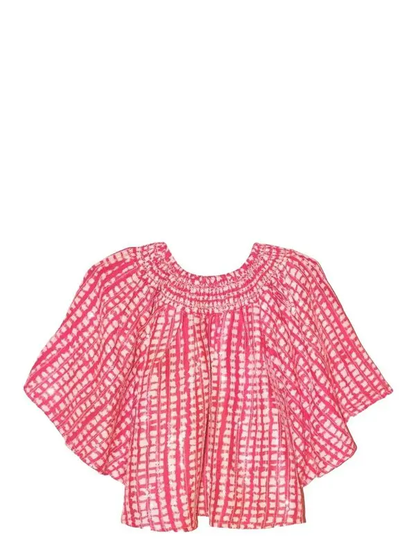 CONIGLIO PALM BEACH Flager Sequin-embellished Cropped Silk Blouse - Pink