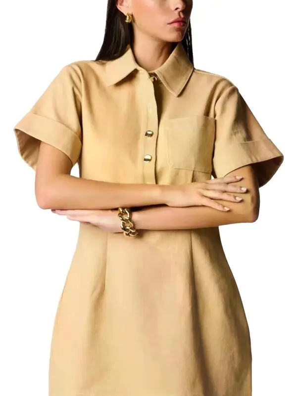 HEVRON Beca Western-yoke Shirt Dress - Neutrals