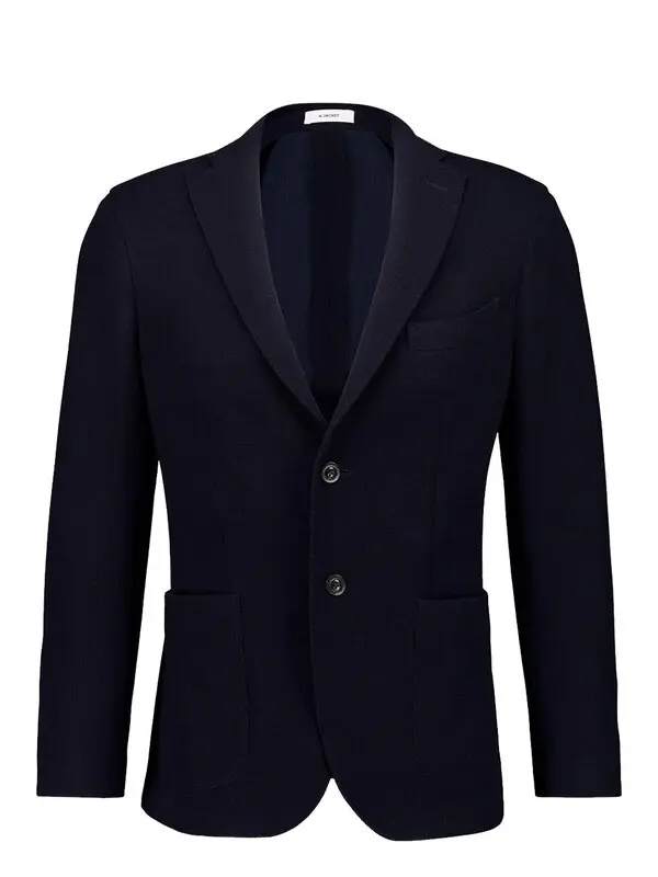 Boglioli Blue Single-breasted Wool Blazer - Grey