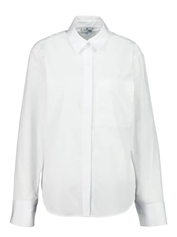 COURREGES Cotton Poplin Button-up Shirt - White