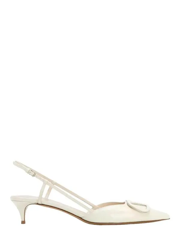 Valentino Garavani 40mm Vlogo Signature Slingback Pumps - Neutrals