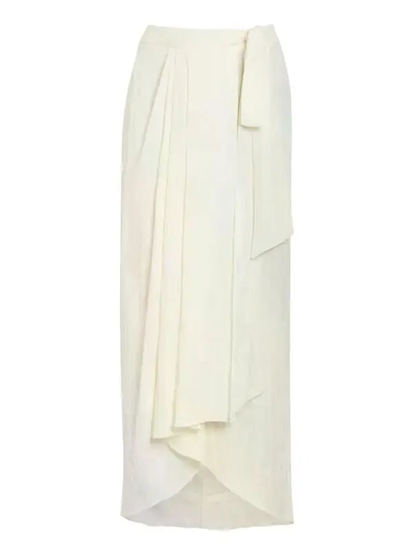 DELOS Ayla Crinkled Wrap Skirt - Neutrals