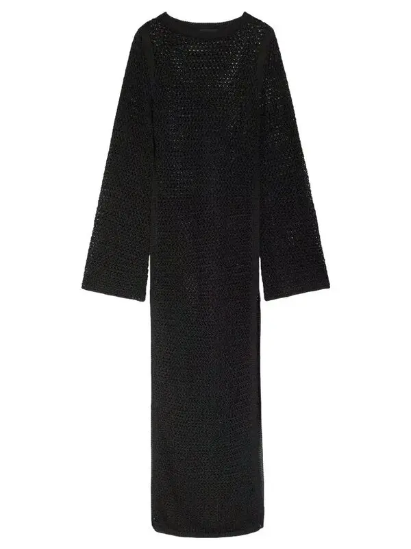 DELOS Open-knit Maxi Dress - Black