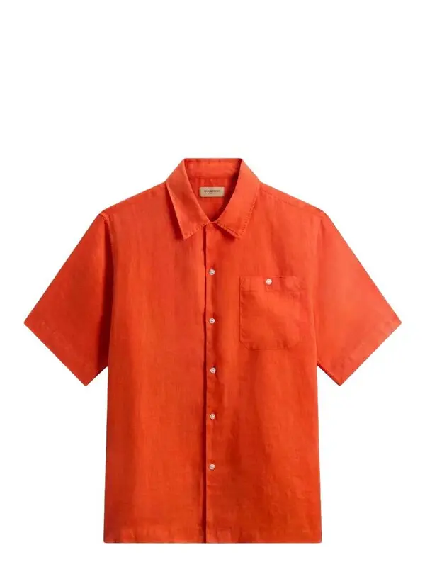 Woolrich Garment-dyed Short-sleeved Shirt - Orange