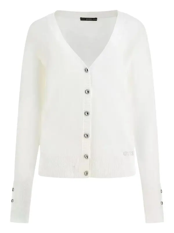 Guess V-neck Cardigan - White