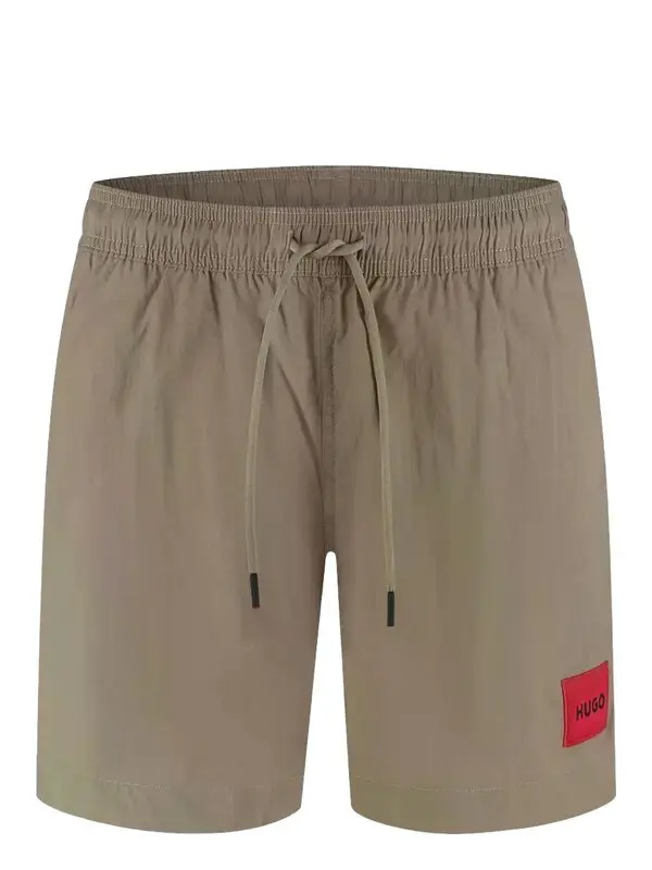 BOSS Logo-patch Swimshorts - Brown