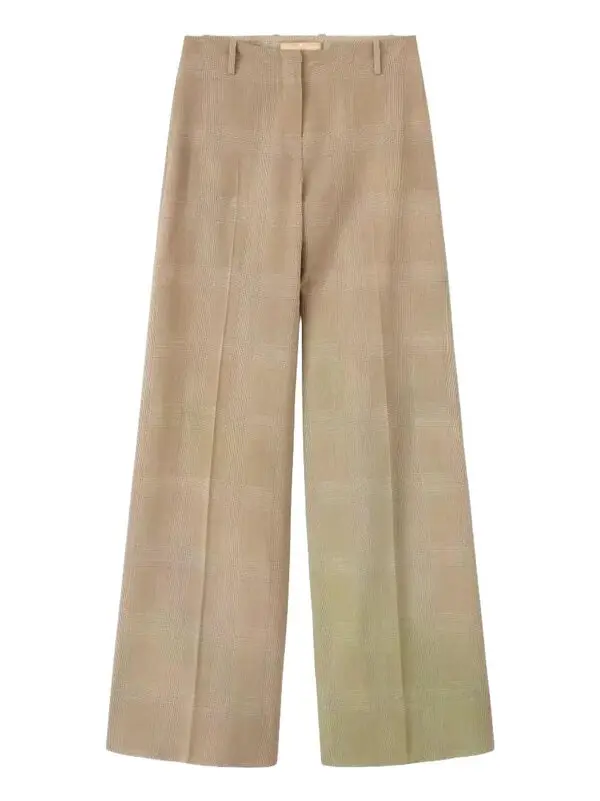 Ermanno Scervino Glen Check Wide Leg Trousers - Neutrals