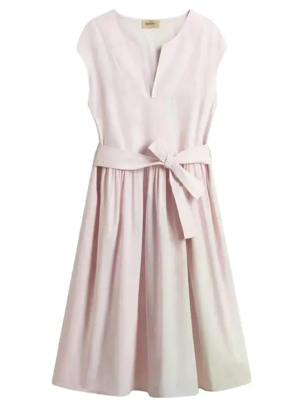 Woolrich Belted Cotton-poplin Midi Dress - Pink