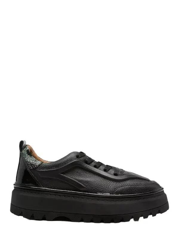SERGIO MORETTI FIRENZE Pebbled Platform Sneakers - Black