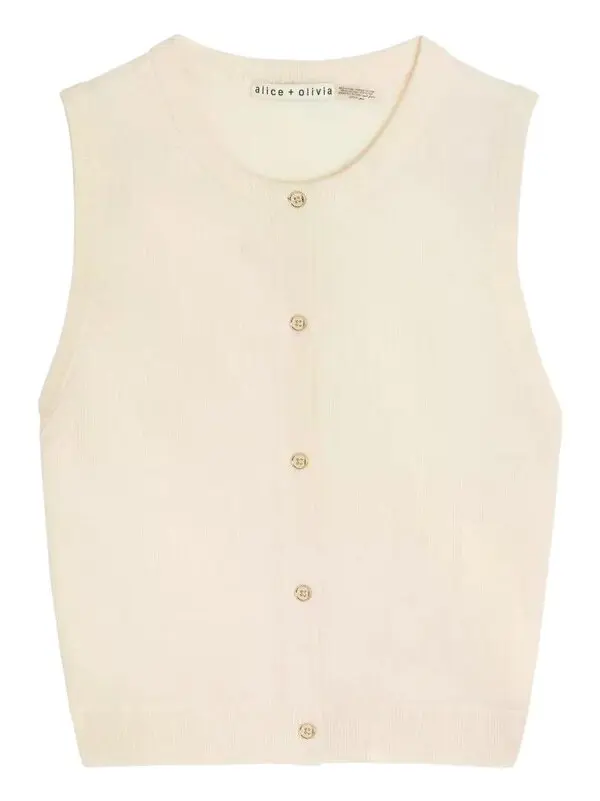 Alice + Olivia Loly Button-up Top - Neutrals