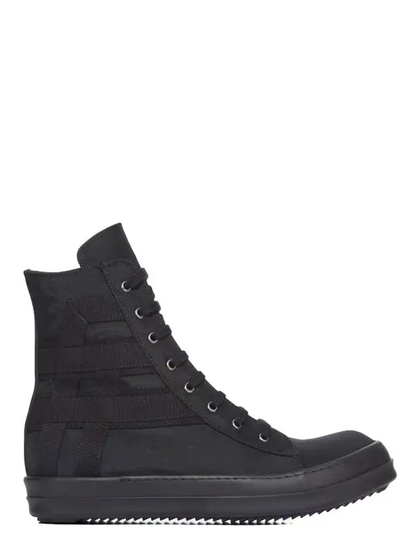 Rick Owens Vegan Sneaks High-top Panelled Sneakers - Black