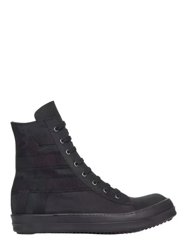 Rick Owens Vegan Sneaks High-top Panelled Sneakers - Black