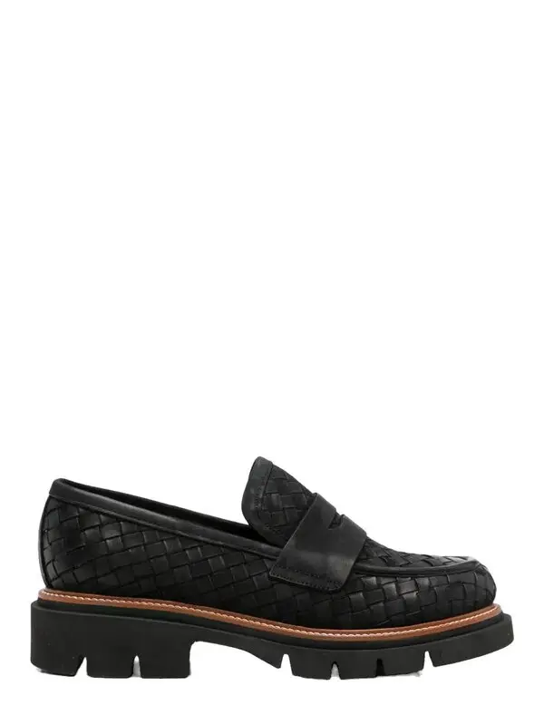 SERGIO MORETTI FIRENZE Woven Chunky-sole Loafers - Black