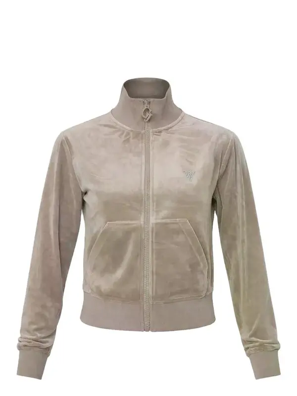 Guess Zip-fastening Velvet Jacket - Neutrals