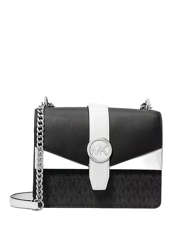 Michael Kors Greenwich Monogram Shoulder Bag - Black
