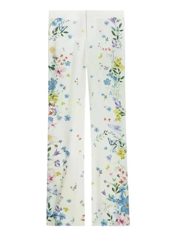 Alice + Olivia Floral-print Trousers - White
