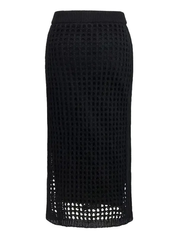 Max Mara Open-knit Cotton Skirt - Black