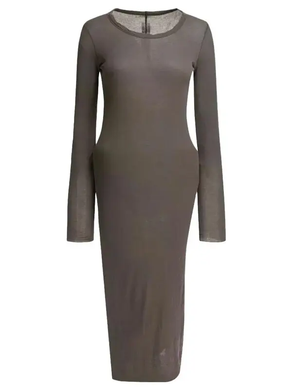 Rick Owens Long-sleeve Midi Dress - Brown