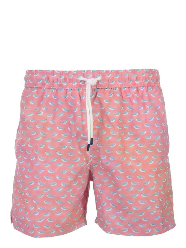 Fedeli Printed Swim Shorts - Pink