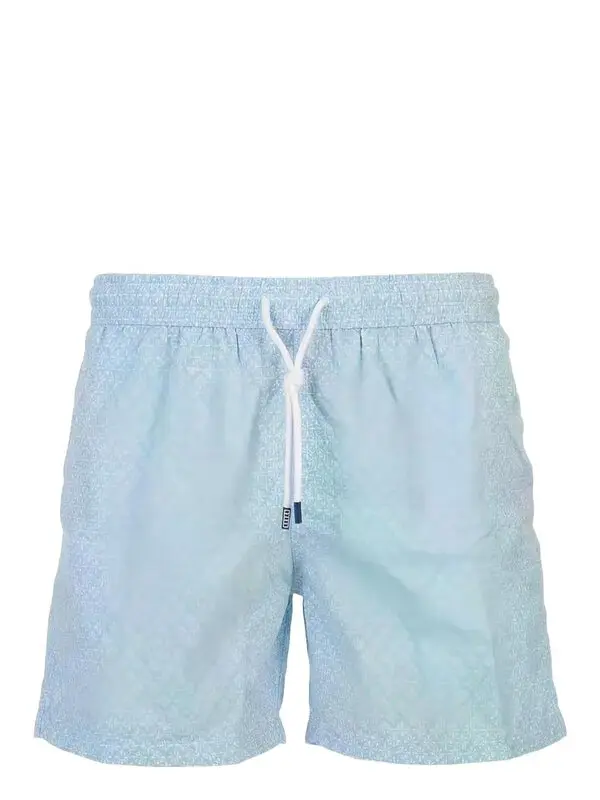 Fedeli Floral-print Swim Shorts - Blue