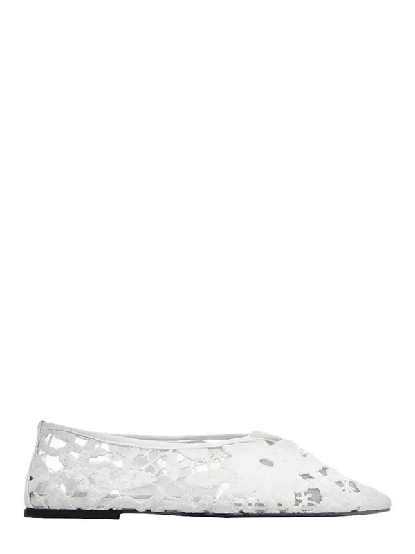 VANDA NOVAK Jasmine Lace Ballerina Flats - White