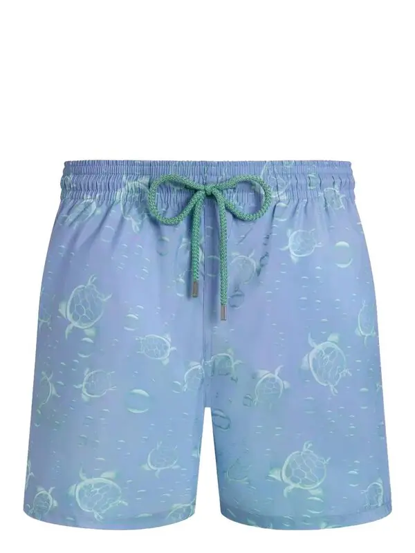 Vilebrequin Turtle-print Drawstring Swim Shorts - Blue