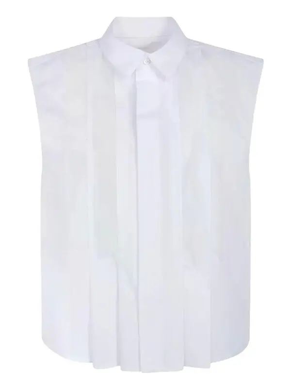 Sacai Pleated Sleeveless Shirt - White