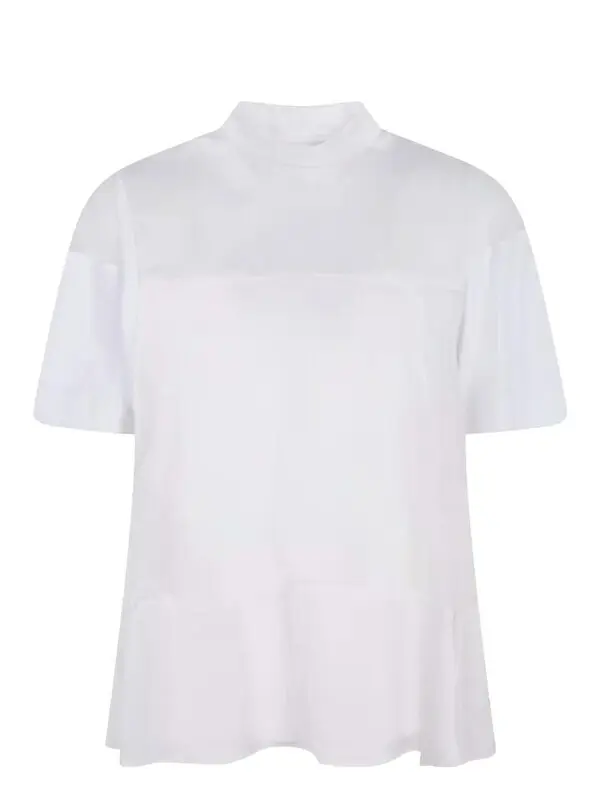 Sacai Paneled Mock-neck T-shirt - White