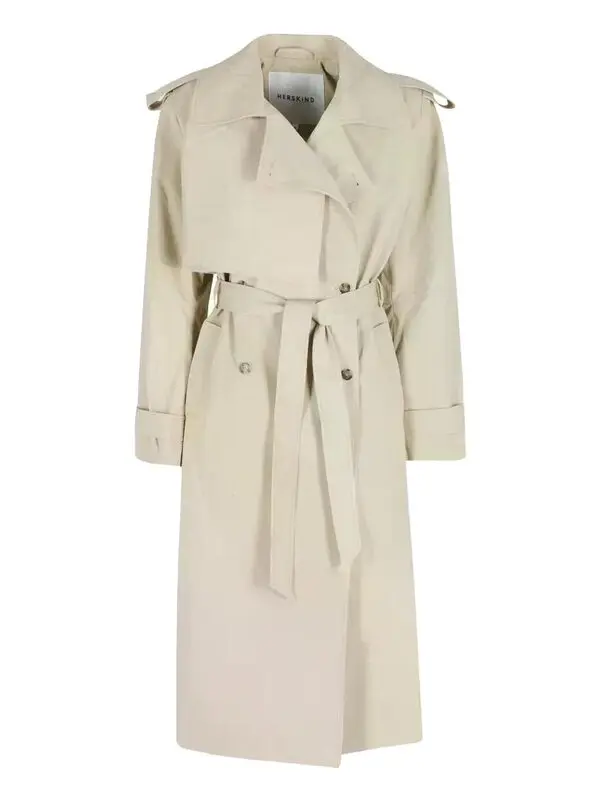 HERSKIND Astra Double-breasted Trench Coat - Neutrals
