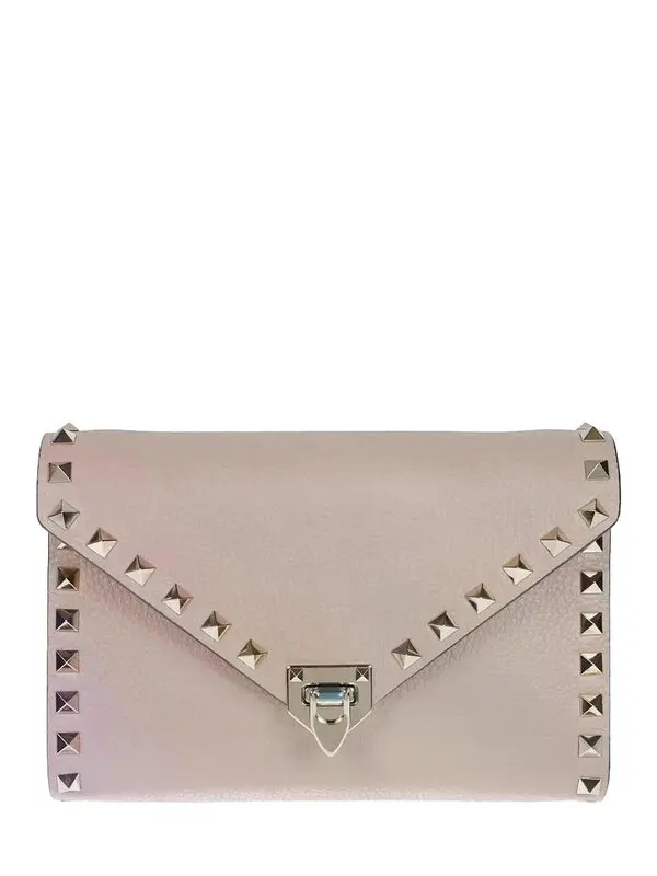 Valentino Garavani Rockstud Leather Clutch - Pink
