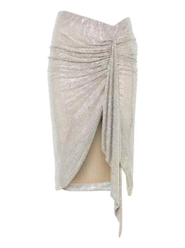Giuseppe Di Morabito Draped Slit Midi Skirt - Silver