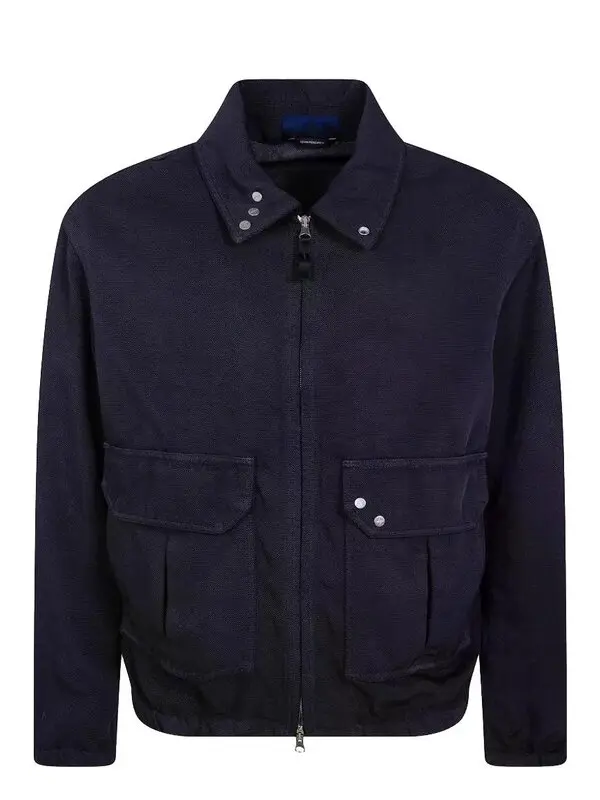 Stone Island Logo-patch Collared Jacket - Blue