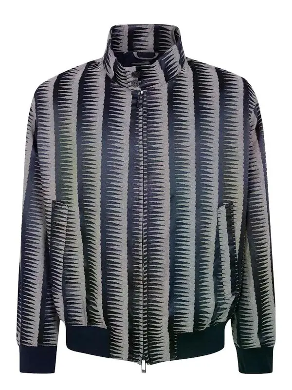 Emporio Armani Geometric-pattern Jacket - Blue