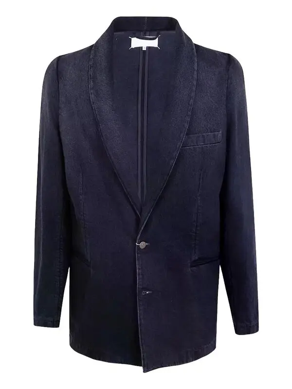 MAISON MARGIELA Shawl-lapel Denim Blazer - Blue