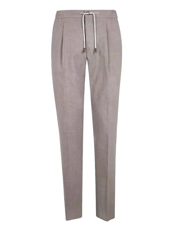 Incotex Pleated Drawstring Trousers - Neutrals