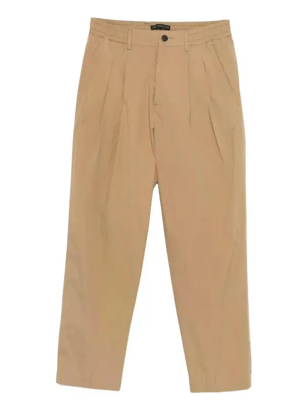 LOW BRAND Pleated Elasticated-waistband Trousers - Neutrals