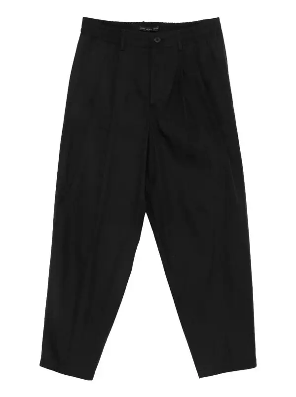 LOW BRAND Pleated Elasticated-waistband Trousers - Black
