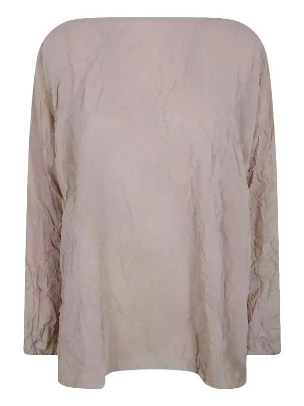 DANIELA GREGIS Crinkled Silk Top - Neutrals