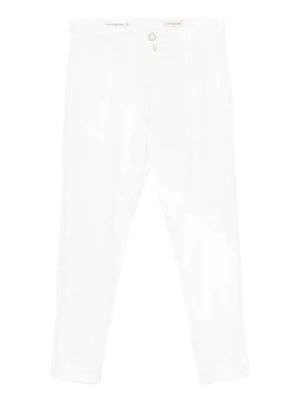 JACOB COHЁN Tailored Pressed Crease Trousers - White