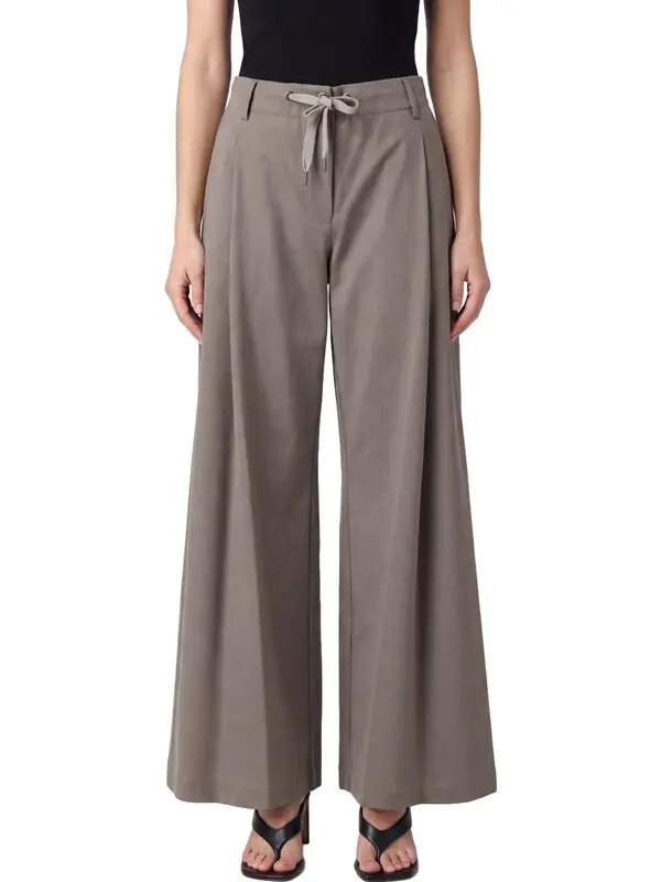 Brunello Cucinelli Cotton Blend Wide Leg Trousers - Beige